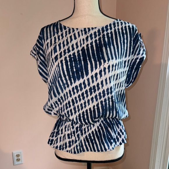 MICHAEL Michael Kors | Tops | Michael Kors Blue And White Boxy Blouse ...